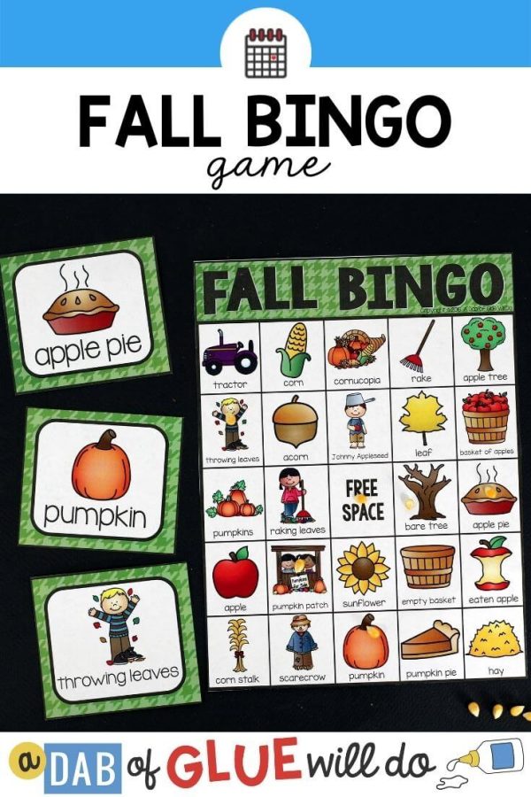 Fall Bingo - A Dab of Glue Will Do