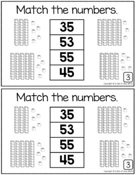 Numbers to 100 Math Review Journal for Kindergarten - A Dab of Glue Will Do