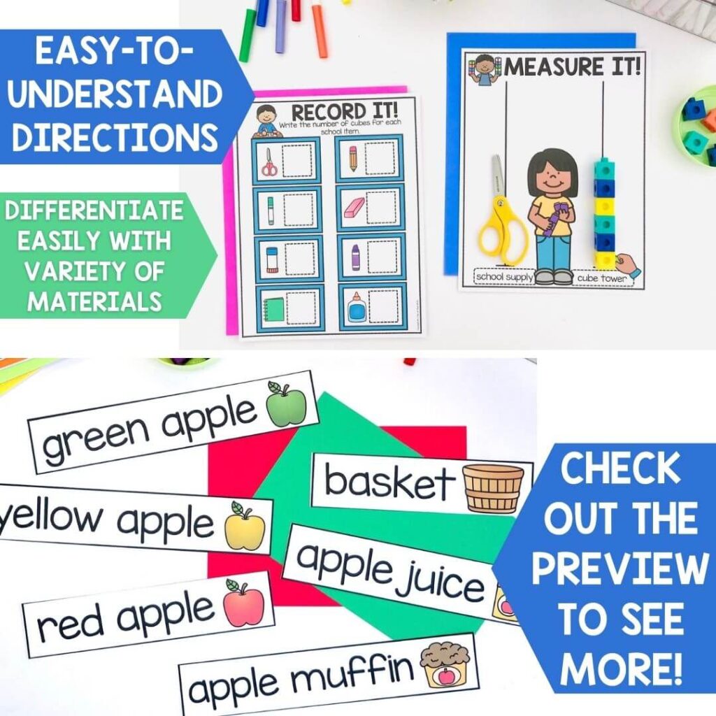 September Monthly Math and Literacy Centers for Kindergarten - A Dab of ...