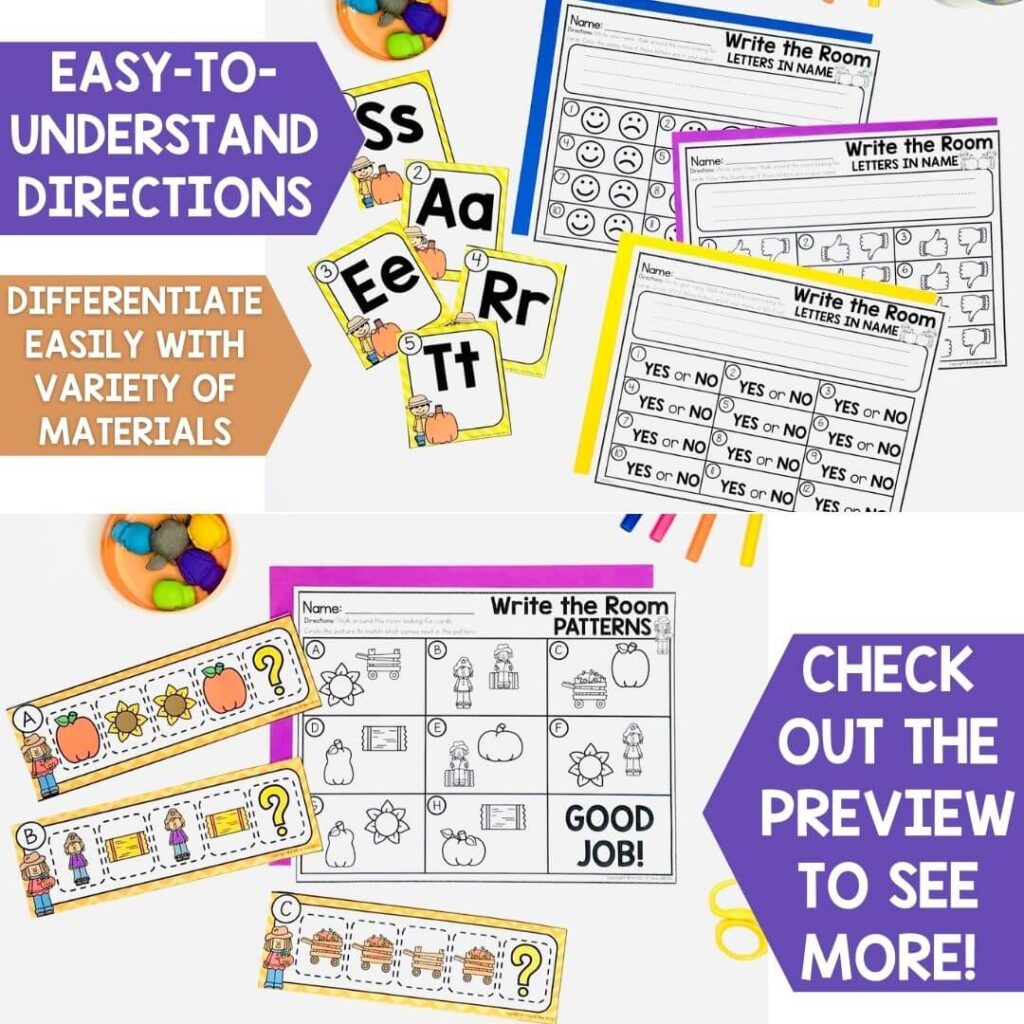 October Monthly Math and Literacy Centers for PreK - A Dab of Glue Will Do