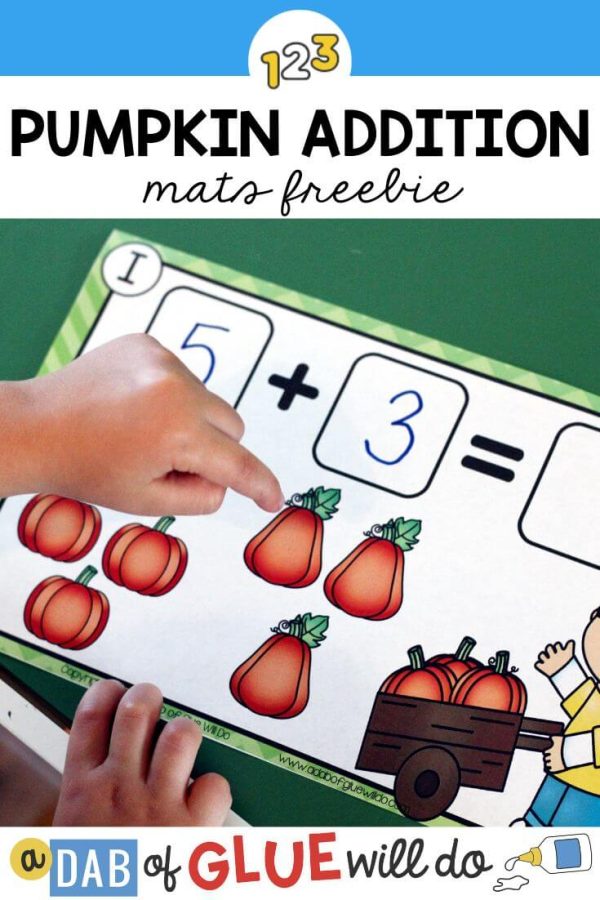 Pumpkin Addition Mats - A Dab of Glue Will Do