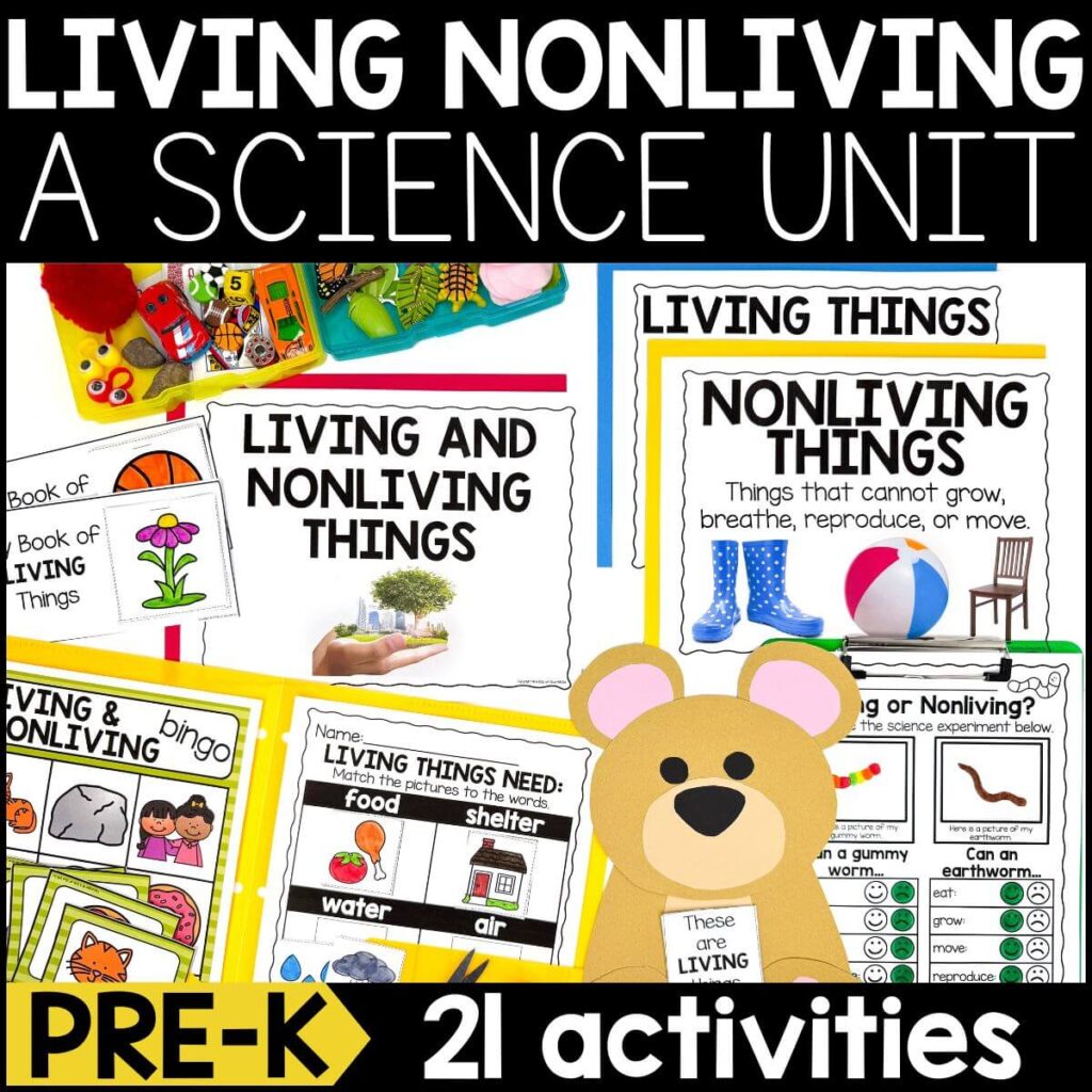 Living Nonliving Science Unit for Pre-K - A Dab of Glue Will Do