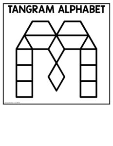 Alphabet Tangram Cards - A Dab of Glue Will Do