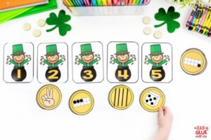 St. Patrick's Day Number Match-Up - A Dab of Glue Will Do