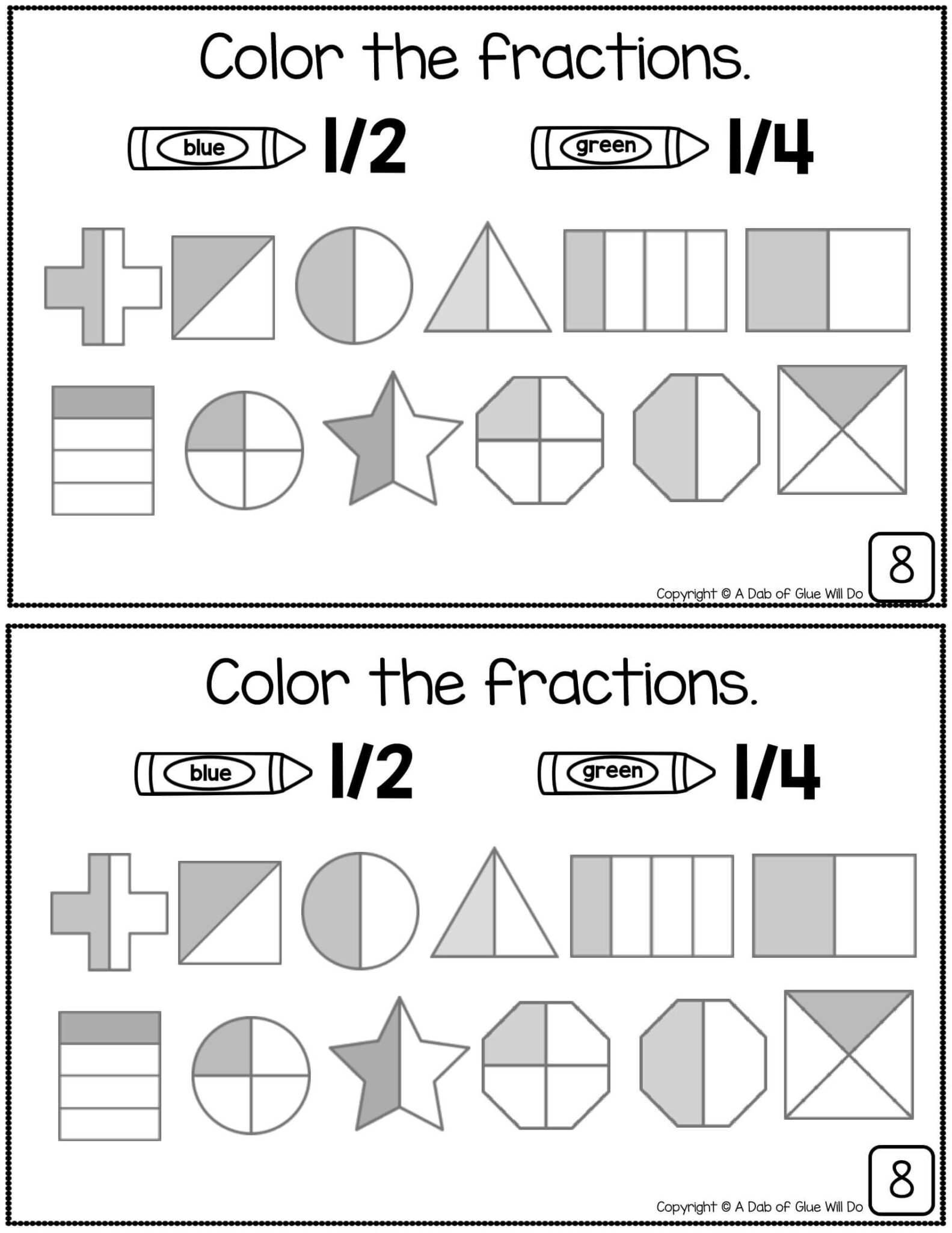 April Daily Math Review Journal for First Grade - A Dab of Glue Will Do