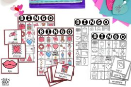 Bingo Sheets for Valentine's Day - A Dab of Glue Will Do