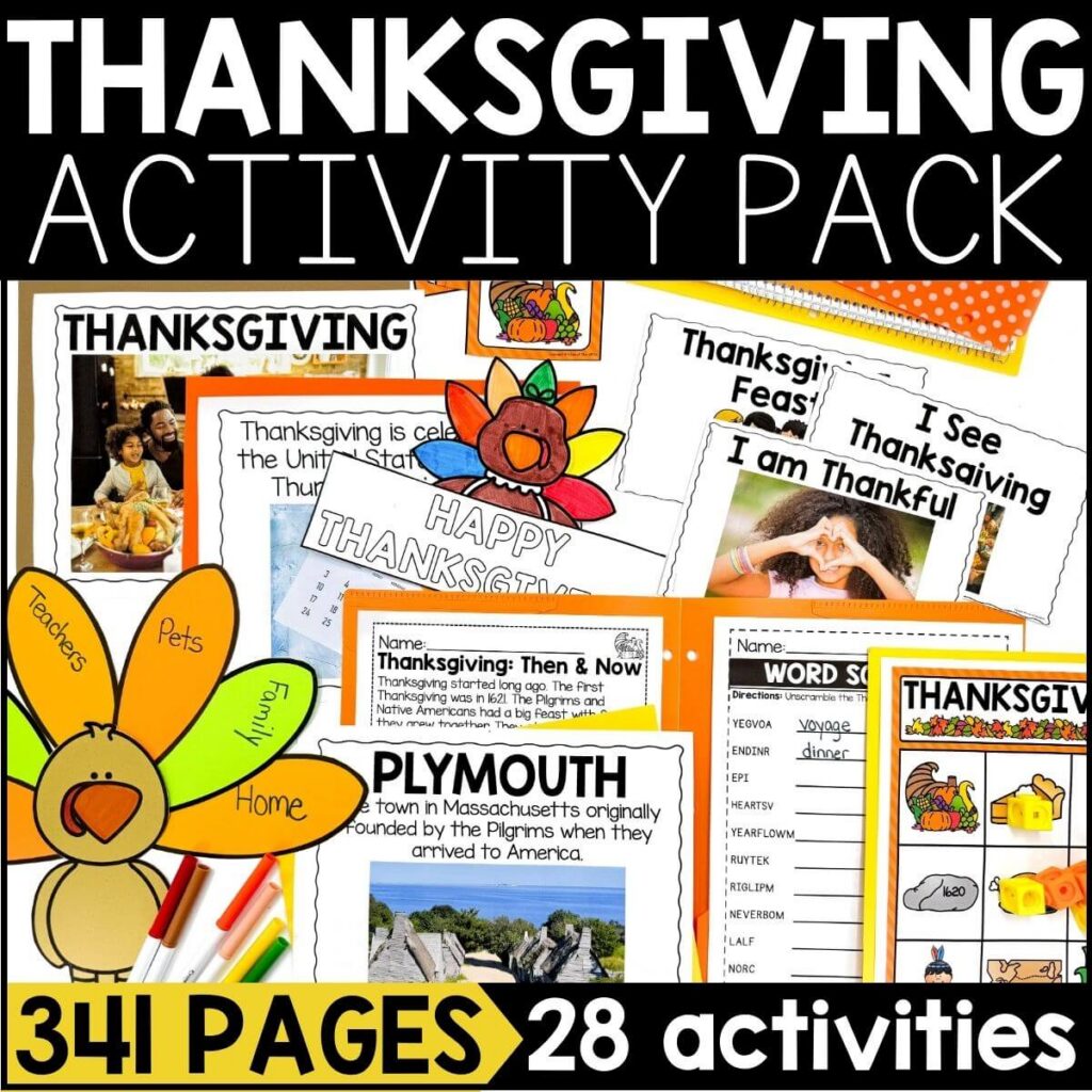 Thanksgiving Activity Pack - A Dab of Glue Will Do