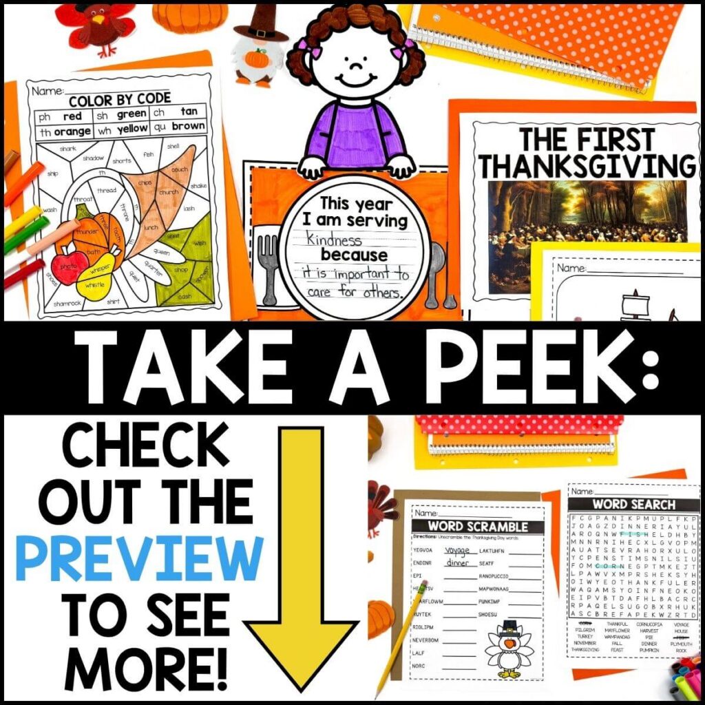 Thanksgiving Activity Pack - A Dab of Glue Will Do