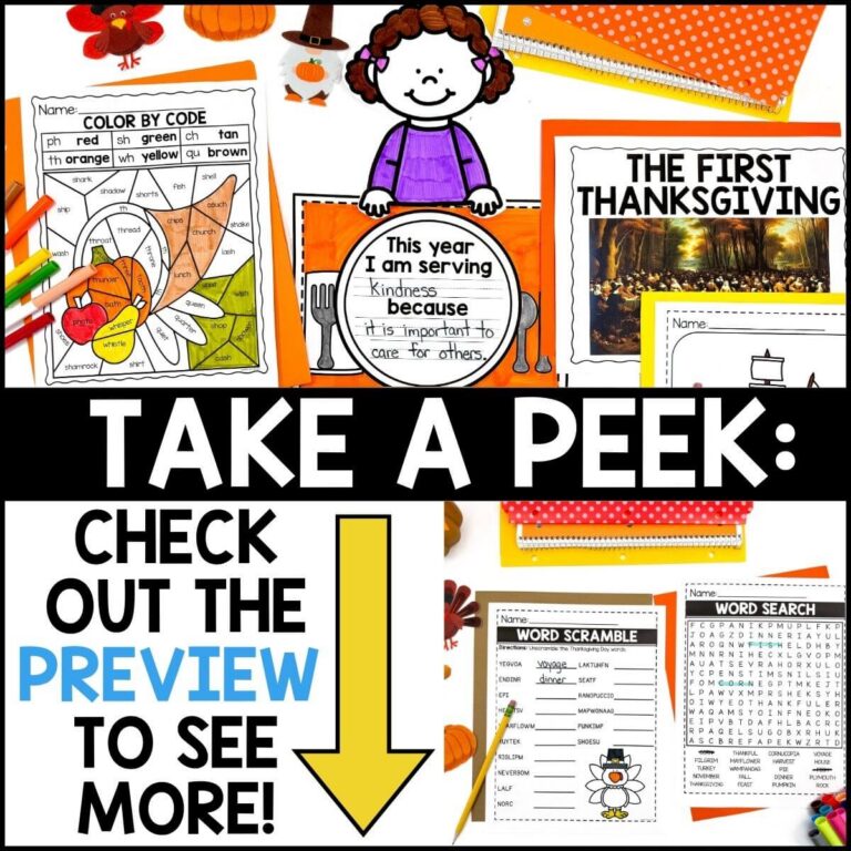Thanksgiving Activity Pack - A Dab of Glue Will Do