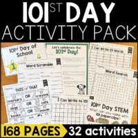101st Day Activity Pack - A Dab of Glue Will Do