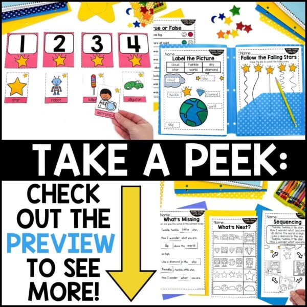 Twinkle Twinkle Little Star Activities - A Dab of Glue Will Do