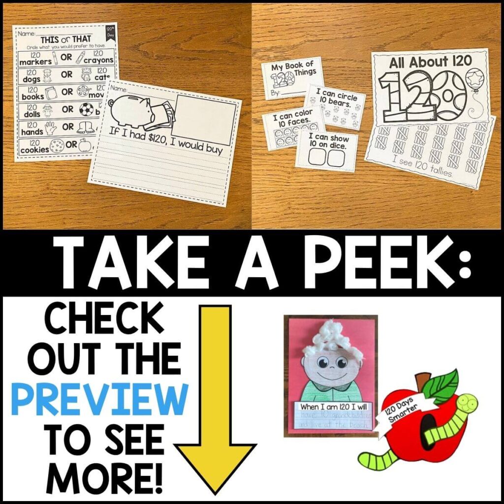 120 Days of School Activity Pack - A Dab of Glue Will Do