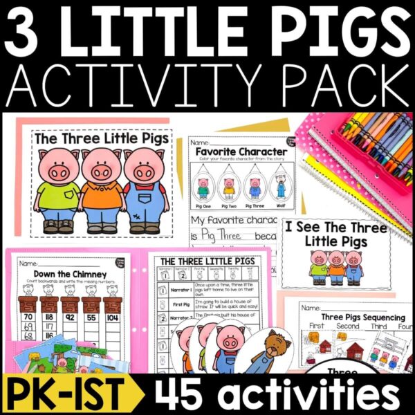 3 Little Pigs Activity Pack - A Dab of Glue Will Do