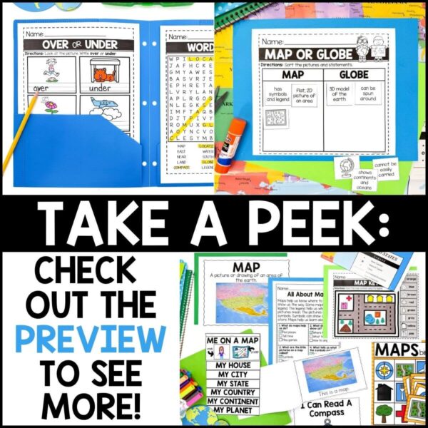 All About Maps Activity Pack - A Dab of Glue Will Do