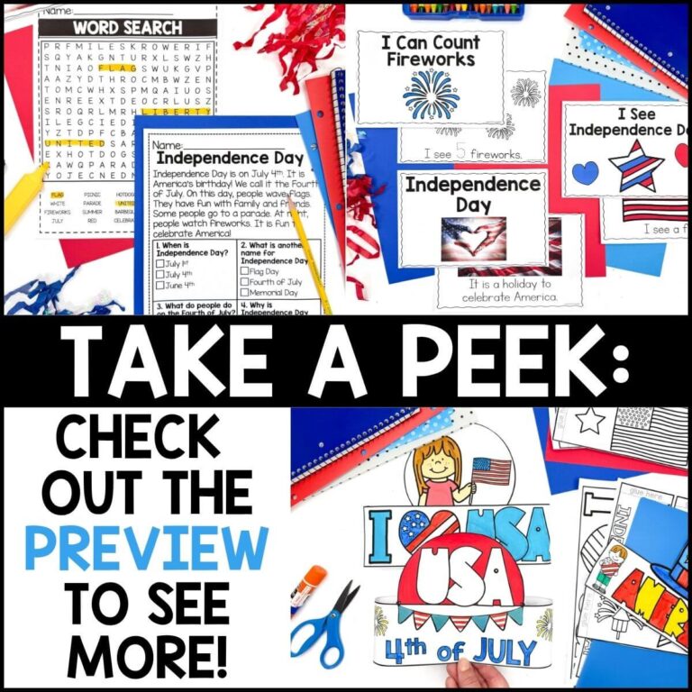 Independence Day Activity Pack - A Dab of Glue Will Do