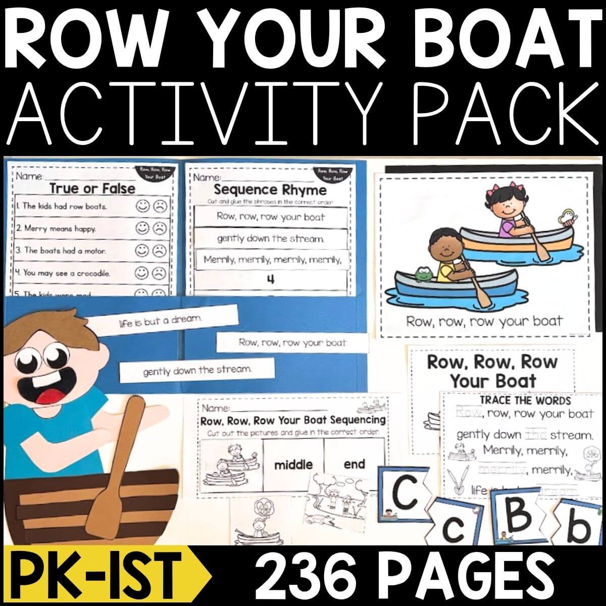 Row Your Boat Activity Pack - A Dab of Glue Will Do