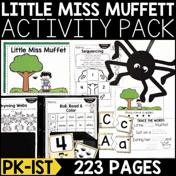Little Miss Muffet Activity Pack - A Dab of Glue Will Do