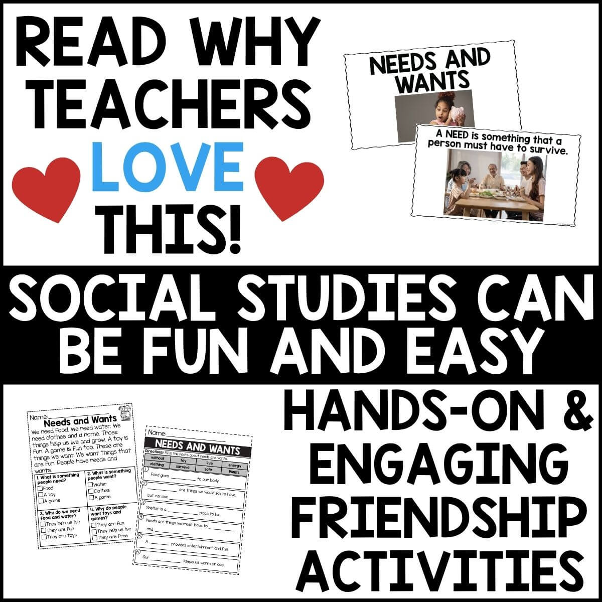 Needs and Wants Activity Pack - A Dab of Glue Will Do