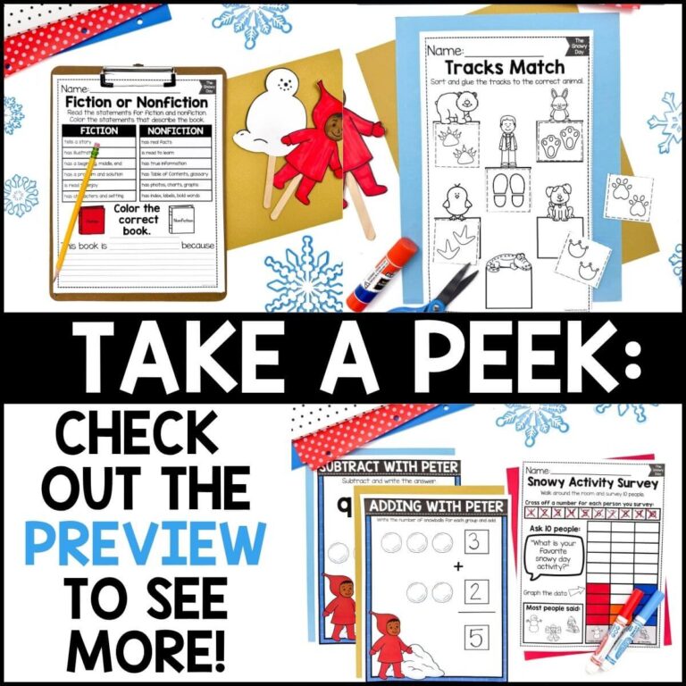 The Snowy Day Book Activities - A Dab of Glue Will Do