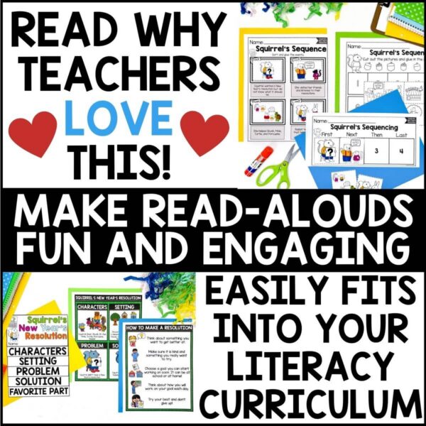 Squirrels New Years Resolution Book Activities - A Dab of Glue Will Do