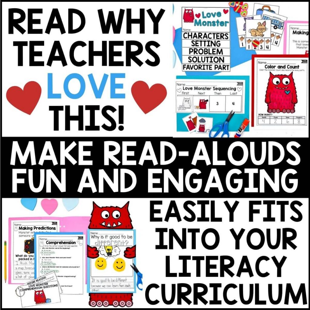 Love Monster Book Activities - A Dab of Glue Will Do