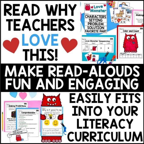 Love Monster Book Activities - A Dab of Glue Will Do