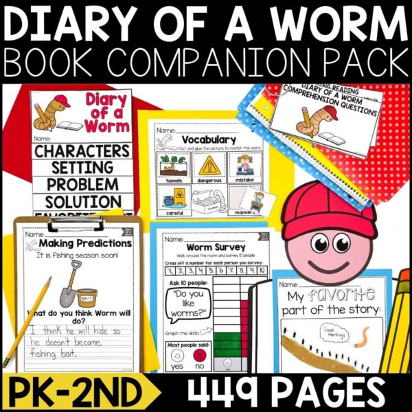 Diary of a Worm Book Activities - A Dab of Glue Will Do