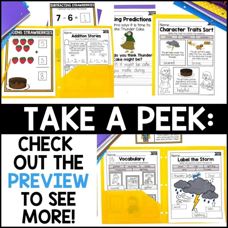 Thunder Cake Book Activities - A Dab of Glue Will Do